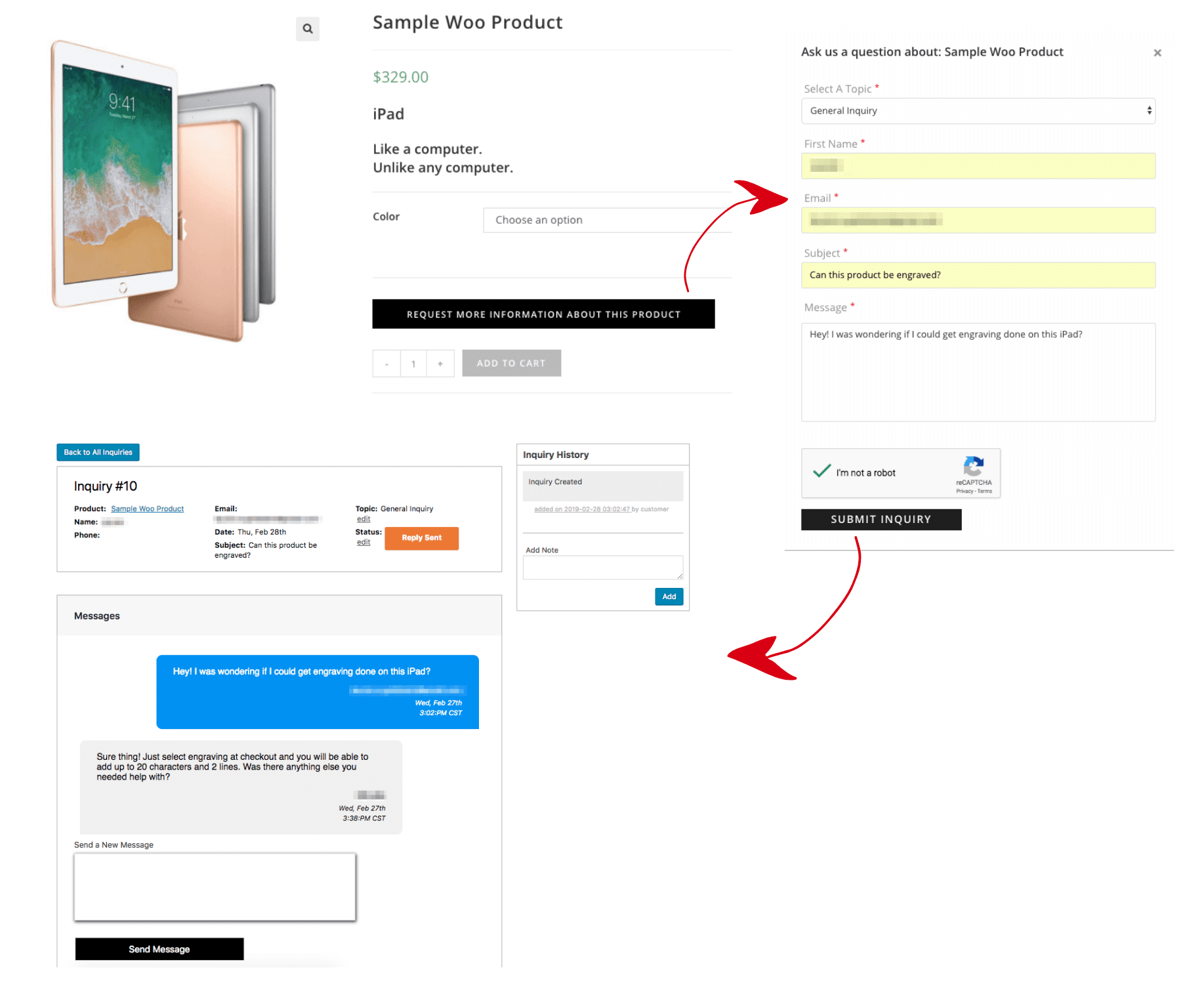 Inquiry Manager Plugin for WooCommerce